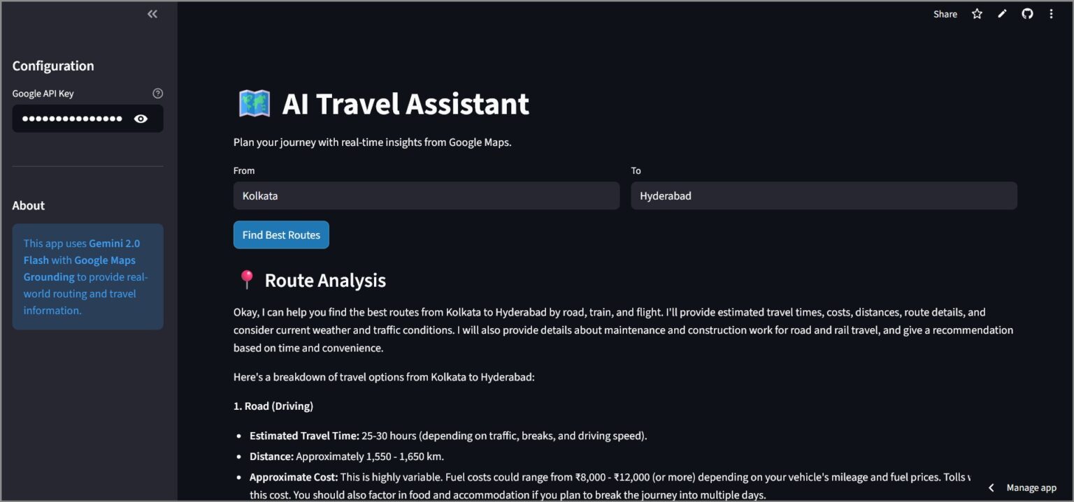 Building A Real-Time AI Travel Assistant with Gemini and Google Maps ...